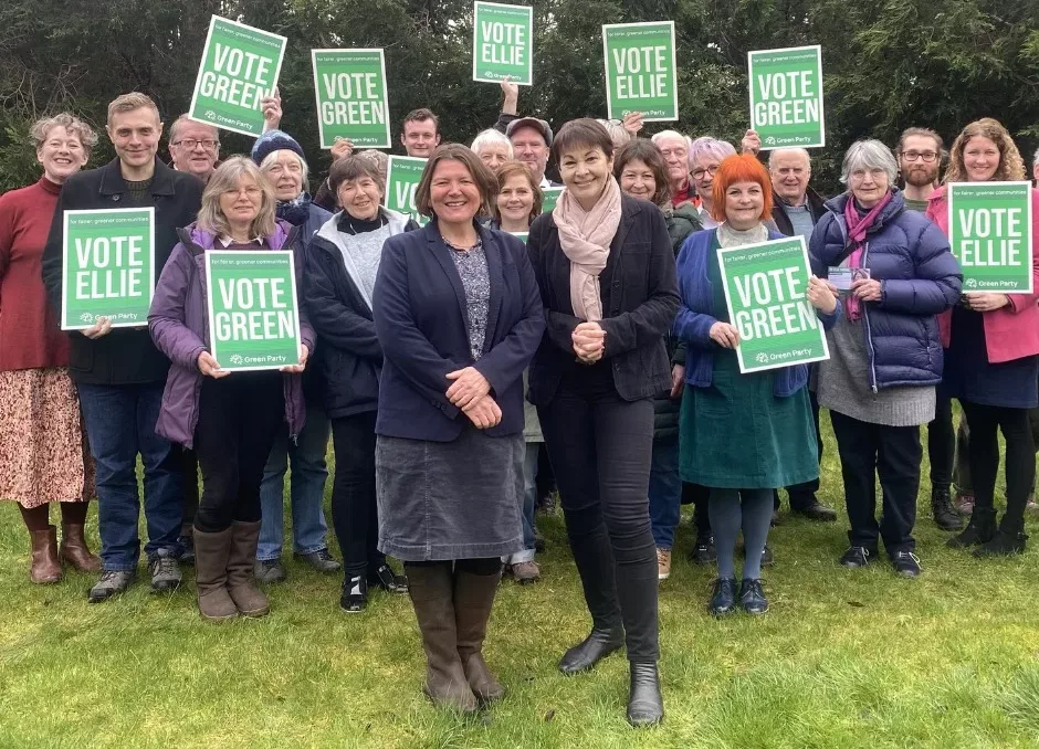 Campaigning with Caroline Lucas - Ellie Chowns MP for North Herefordshire